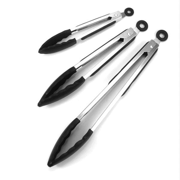 PureQ "Tong Trio" 3pc H'Duty BBQ Tong Set — Low 'N Slow BBQ Supplies